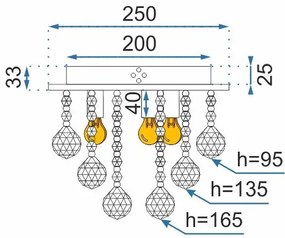 Toolight - Křišťálová stropní lampa 3xG9 APP404-4C, chromová, OSW-00551