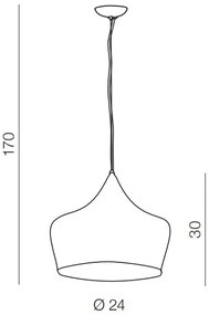 Závěsné  svítidlo Azzardo Orient, 1xE27, 60W Barva: černo / zlatá