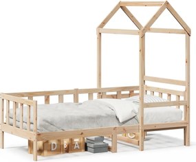 Válenda se střechou 80 x 200 cm masivní borové dřevo 3282212
