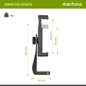 Držák mobilního telefonu mantona – 63-100 mm, 4 palců, černá (1023044)