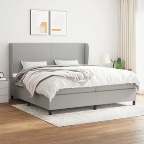 Box spring postel s matrací světle šedá 200 x 200 cm textil 3127829