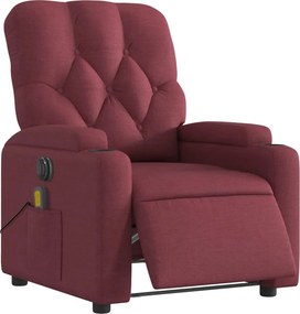 Elektrické masážní polohovací křeslo vínové textil 3204701