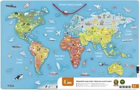 VIGA Puzzle Mapa světa s tabulí / 72 x 46 cm / český jazyk / od 3 let