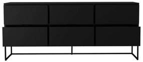 Komoda pili se zásuvkami 176 x 76 cm černá MUZZA