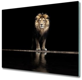 Skleněná krájecí deska Portrét lva 60x52 cm
