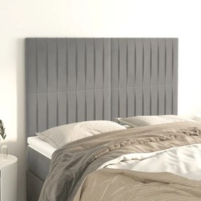Čelo postele světle šedé 144x5x118/128 cm sametové 3116618