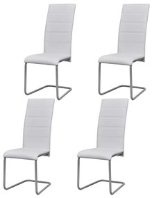 Konzolové jídelní židle 4 ks bílé umělá kůže,  242288