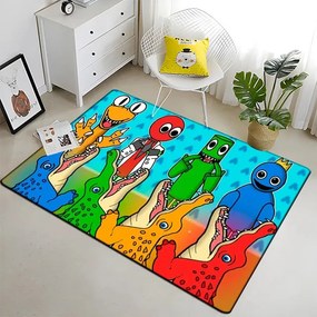 Protiskluzový koberec / předložka s barevnými motivy ze hry "Rainbow friends" vhodný do dětského pokoje (1-6) Barva: 6, Velikost: 100 cm x 120 cm