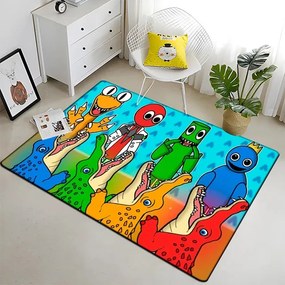 Protiskluzový koberec / předložka s barevnými motivy ze hry "Rainbow friends" vhodný do dětského pokoje (1-6) Barva: 6, Velikost: 100 cm x 150 cm