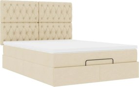 Osmanský rám postele s matrací krémově 140x190cm textil 3313242