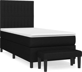 Box spring postel s matrací černá 100 x 200 cm textil 3136735