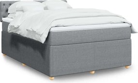 Box spring postel s matrací světle šedá 160 x 200 cm textil 3287514