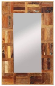 Zrcadlo masivní recyklované dřevo 80 x 50 cm