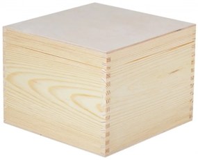 Dřevěná krabička s víkem - 13x13x13,5 cm