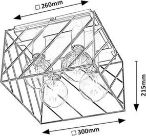 Rabalux Černé stropní svítidlo Boroo pro žárovku 4x E27 71027