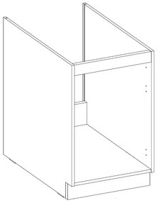 STL 50 cm skříňka pod dřez LARA Barevné provedení: Bílá / Šedý lesk