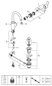 GROHE 23043003 - Umyvadlová baterie EUROSTYLE COSMOPOLITAN velikost L chrom