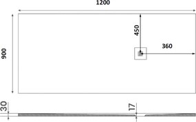Gelco MITIA 120 x 90 x 3 cm PMS12090 sprchová vanička šedá profilovaná Koupelny Bernold