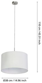 Eglo 31571 - Lustr na lanku PASTERI 1xE27/60W/230V