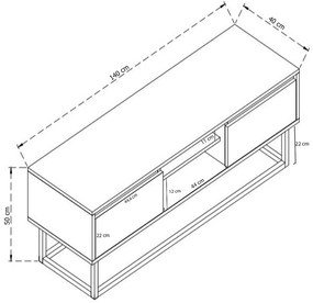 Designový TV stolek Balwina 140 cm borovice