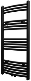 Žebříkový radiátor na ručníky - obloukový - ústřední topení - černý | 500x1160 mm