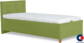 Postel ALMA s lamelovým roštem 2, 200x80, zelená (č.29/nohy buk)