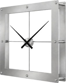 KUBRi 0800 - Luxusní 125 cm industriální hodiny z nerez oceli vyrobené v Česku