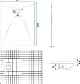 Rea Magnum Black, SMC sprchová vanička 120x80x2, 5 cm, černá, REA-K3331