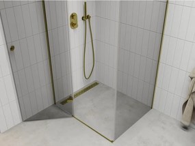Mexen Roma sprchový kout 80x70cm, 6mm sklo, zlatý profil-čiré sklo, 854-080-070-50-00