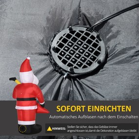 Outsunny Vánoční dekorace Nafukovací Santa Claus venkovní vánoční dekorace, včetně ventilátoru, 140 cm, červená + bílá