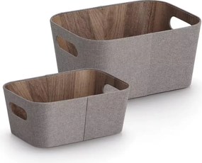 Zeller Present Úložný box s madly, FABRIWOOD, hnědý, 30,5 x 23 x 15,2 cm