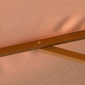 Outsunny slunečník dřevo 300 cm dřevěný slunečník zahradní slunečník balkonový slunečník bambus khaki | Aosom
