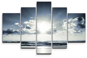 Sablio Obraz - 5-dílný Pohled na moře - 125x90 cm