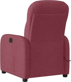 Elektrické masážní polohovací křeslo vínové textil 3302965