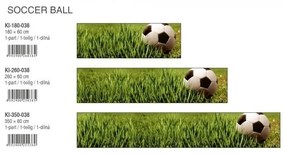 DIMEX | Fototapeta do kuchyně Fotbalový míč KI-180-038 | 180 x 60 cm | zelená, bílá, černá