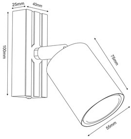 Nástěnné bodové svítidlo TERRA 1xGU10/8W/230V černá/dub