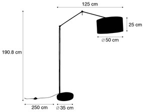 Moderní stojací lampa zlatá s stínítkem bílým 50 cm nastavitelná - Editor