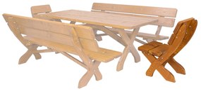Drewmax MO112 židle - Zahradní židle z masivního smrkového dřeva 48x62x89cm - Dub