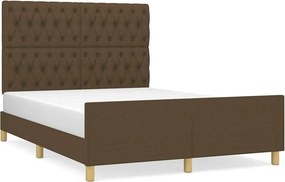 Rám postele bez matrace tmavě hnědý 140 x 190 cm textil 3125295