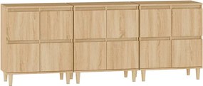 Příborníky 3 ks dub sonoma 60 x 35 x 70 cm kompozitní dřevo 3185770