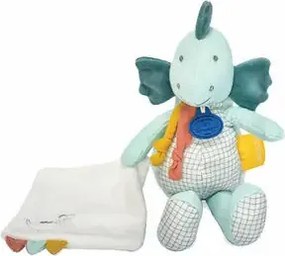 Doudou Dárková sada - Plyšový dinosaurus s dečkou 25 cm zelený / od 0