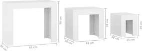 vidaXL Hnízdové konferenční stolky 3 ks dřevotříska [808540] Barva: bílá s vysokým leskem
