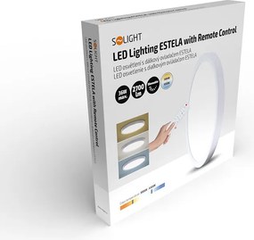 Solight LED osvětlení s dálkovým ovladačem Estela White, 36W, 2700lm, 30cm, změna chromatičnosti, stmívatelné
