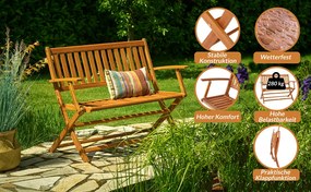Zahradní lavice z eukalyptového dřeva certifikace FSC® 120x55x90cm