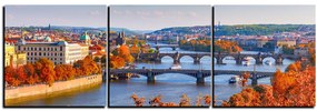 Obraz na plátně - Řeka Vltava a Karlův most - panoráma 5257B (120x40 cm)