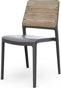Tmavě šedá/hnědá plastová zahradní židle Deco Porto – Keter