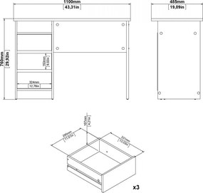 FALCO Psací stůl Felix 492 jackson hickory