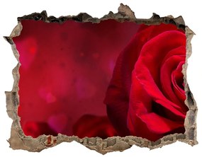 Wallmuralia Samolepící díra Červená růže srdce 95x64 cm