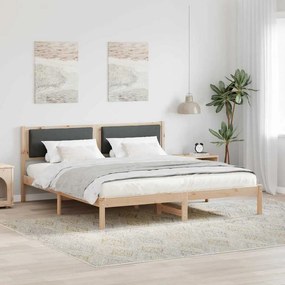 Rám postele s čelo Tmavě šedá 200 x 200 cm Masivní borové dřevo 3394229