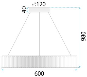 Toolight, LED závěsné svítidlo 24W 4000lm APP1079-CP, zlatá, OSW-08891